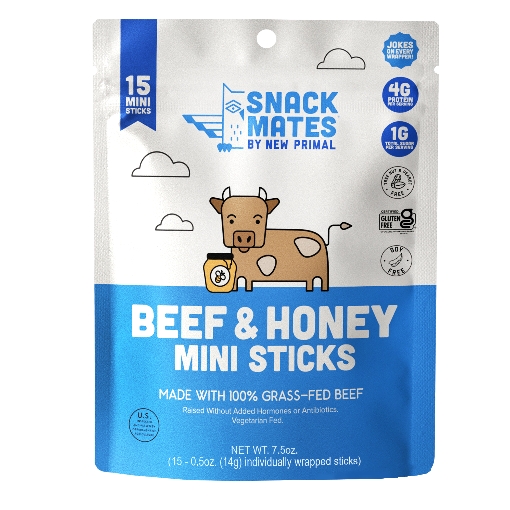 Snack Mates Beef & Honey Mini Meat Sticks Value Pack (15 Mini-Sticks ...