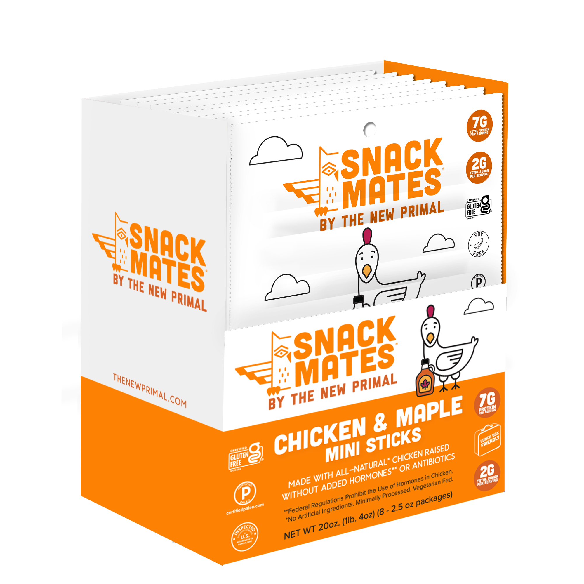 Snack Mates Chicken & Maple Mini Meat Sticks, All-Natural Chicken (8 P ...