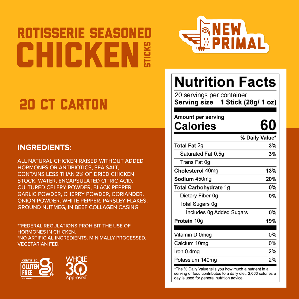 Rotisserie Seasoned Chicken Meat Sticks, All-Natural Chicken, Zero Sug ...