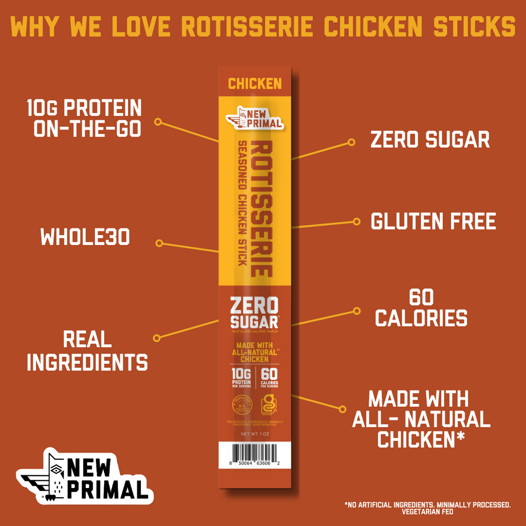 Rotisserie Seasoned Chicken Meat Sticks, All-Natural Chicken, Zero Sug ...
