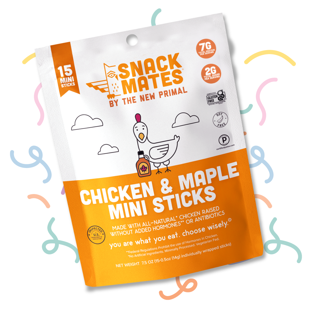 Snack Mates Chicken & Maple Mini Meat Sticks Value Pack, All-Natural C ...